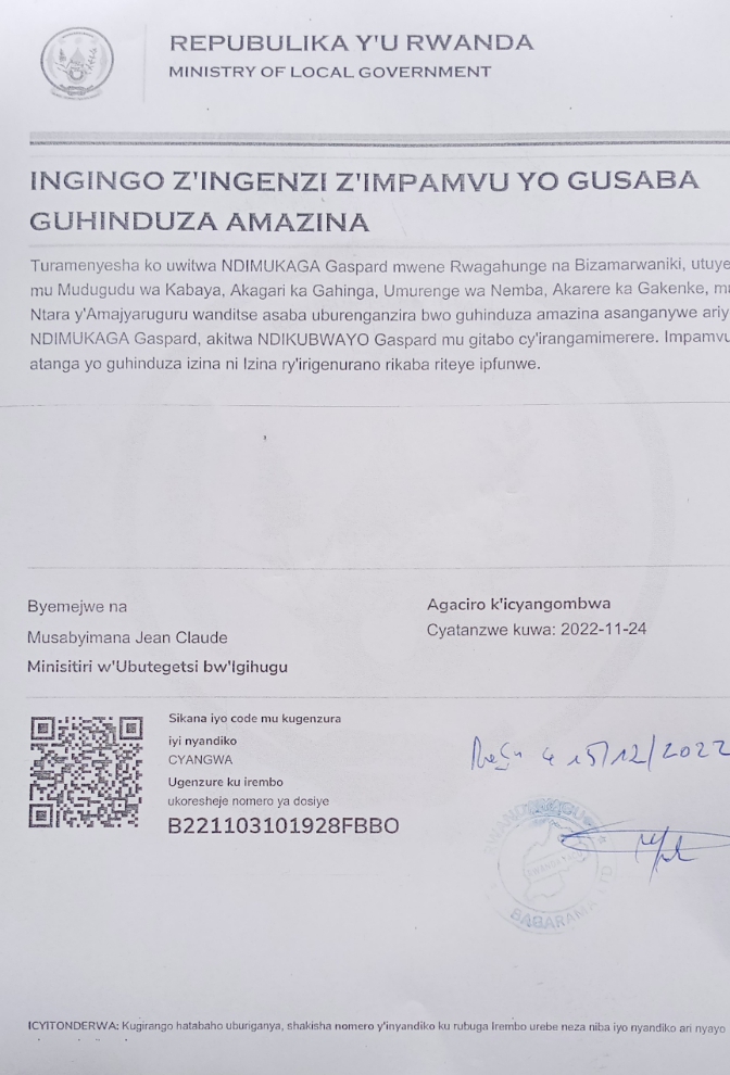 Ingingo z'ingenzi z'impamvu yo gusaba guhunduza amazina:NDIMUKAGA ...